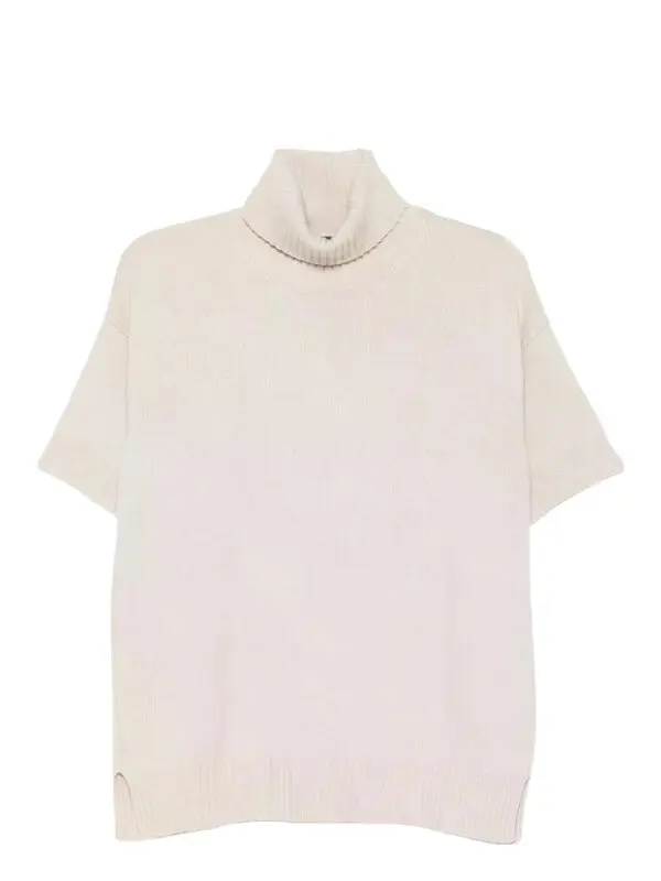 Lorena Antoniazzi Roll-neck Short-sleeve Sweater - Neutrals