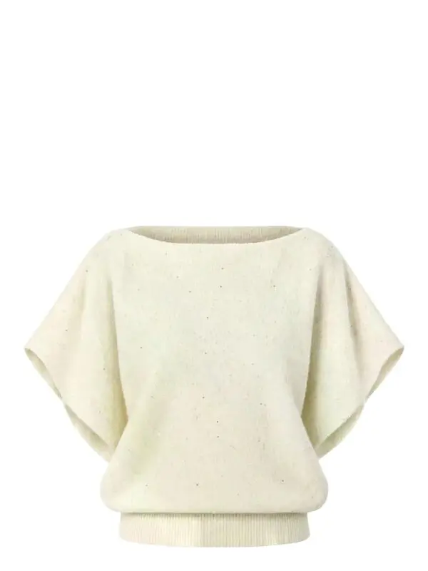 Liviana Conti Gillian Sequin-embellished Batwing-sleeve Sweater - Neutrals
