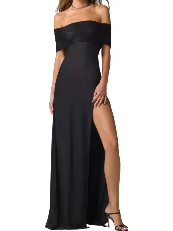 Kiki De Montparnasse Anemone Lace Off-shoulder Maxi Dress - Black