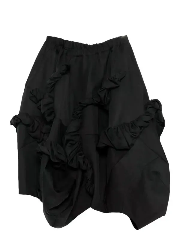 Comme Des Garçons Ruffled Asymmetric Skirt - Black
