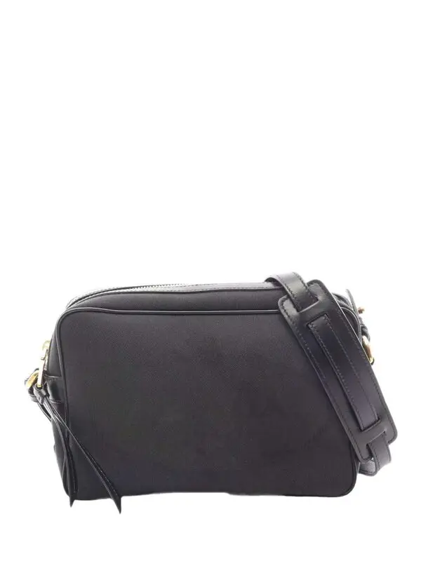 Prada 2010s Logo Jacquard Shoulder Bag - Black