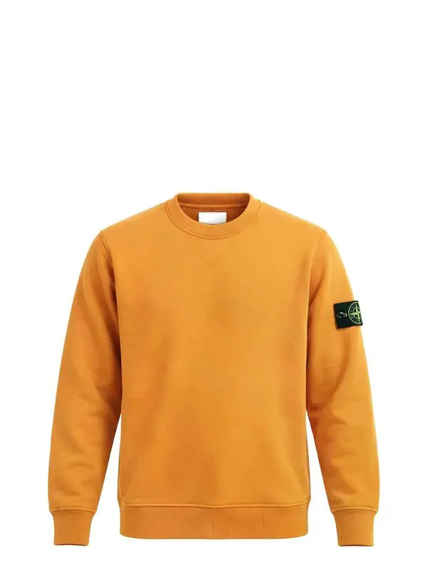 Stone Island 6100060 Organic-cotton Fleece Regular-fit Crewneck Sweatshirt With Raglan Sleeves - Orange