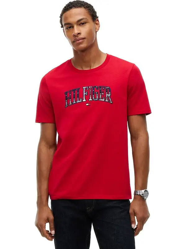 Tommy Hilfiger Tartan Varsity Hilfiger Logo T-shirt - Medium Red