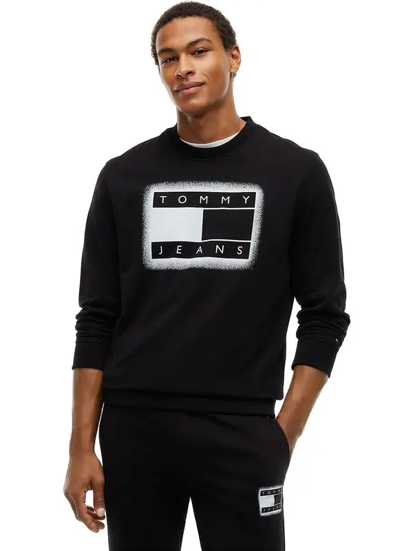 Tommy Hilfiger Spray Paint Flag Sweatshirt - Black