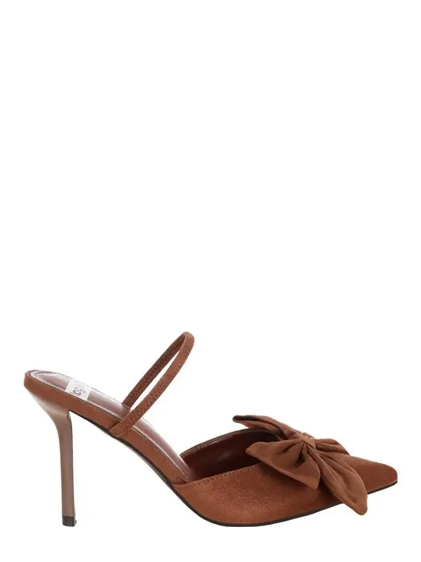 RAG & CO Sanlina Bow Accent Stiletto Heel Sandals In By - Brown