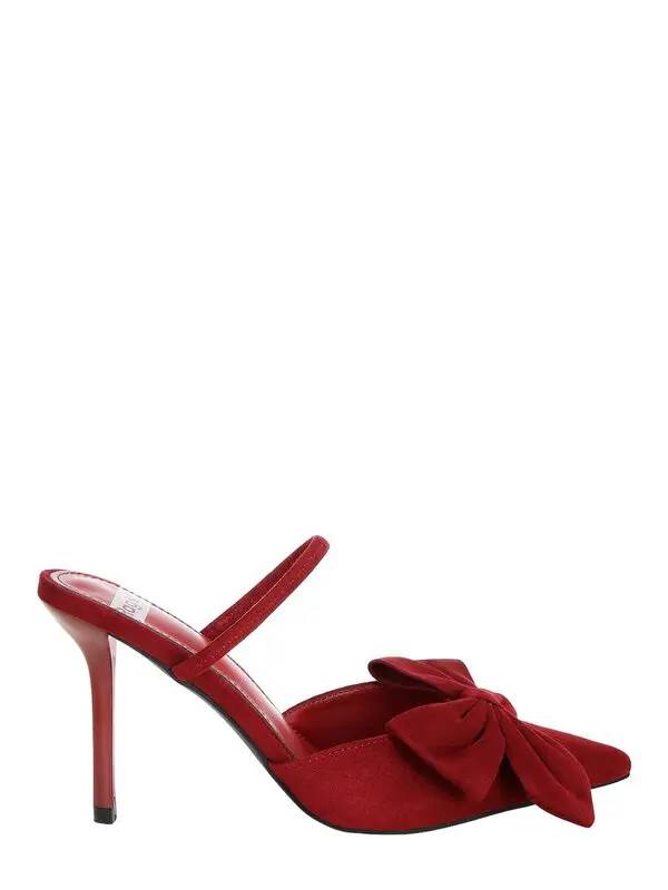 RAG & CO Sanlina Bow Accent Stiletto Heel Sandals In Burgundy By - Red