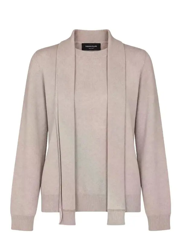 Fabiana Filippi Layered Scarf-detail Sweater - Neutrals