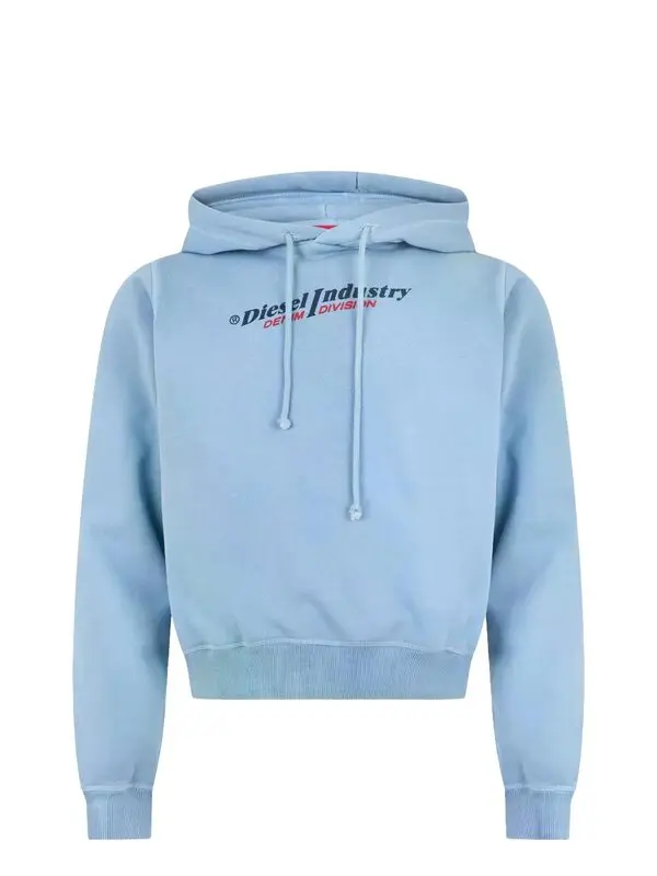 DIESEL® Cropped Logo-print Hoodie - Blue