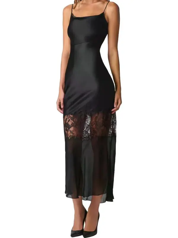 Kiki De Montparnasse Iris Lace-trim Maxi Dress - Black