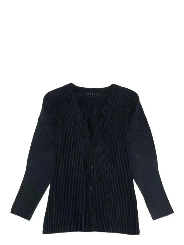 Issey Miyake Plissé-effect Cardigan - Blue