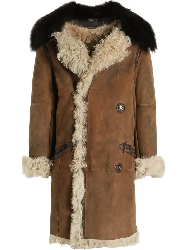 Dolce & Gabbana Shearling Coat - Beige
