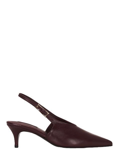 ANINE BING Nelly Buckle Slingback Pump In Brown - Fig