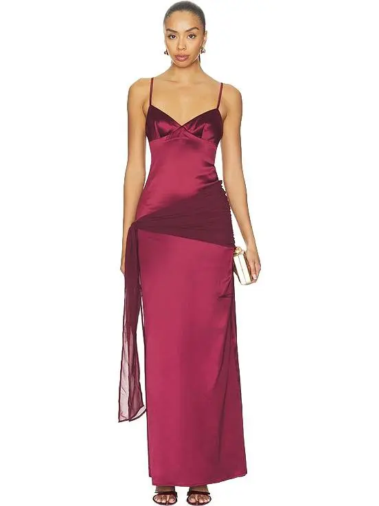 Majorelle Emmie Gown In Burgundy - Wine