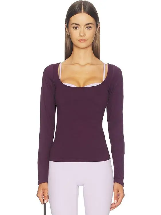 437 The Scoop Top In Purple - Eggplant