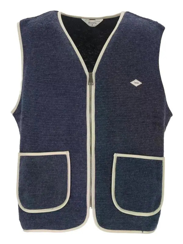 WOODEN Rail Contrast-trim Gilet - Blue