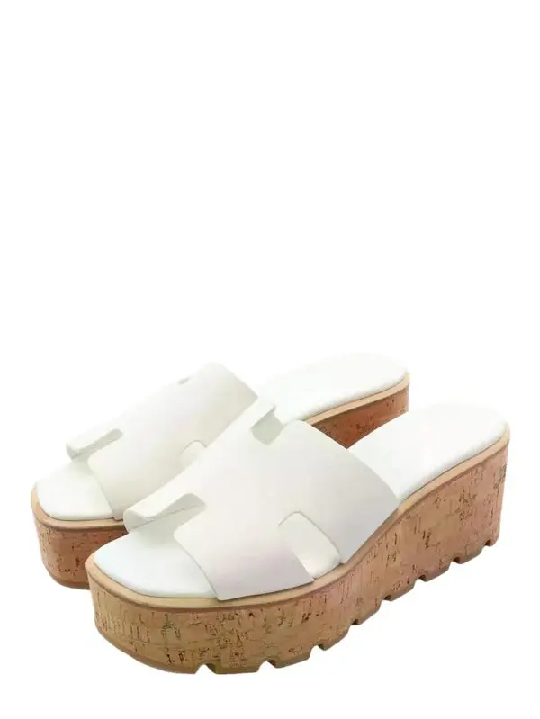 Hermès 2010s Eze Heeled Sandals - White