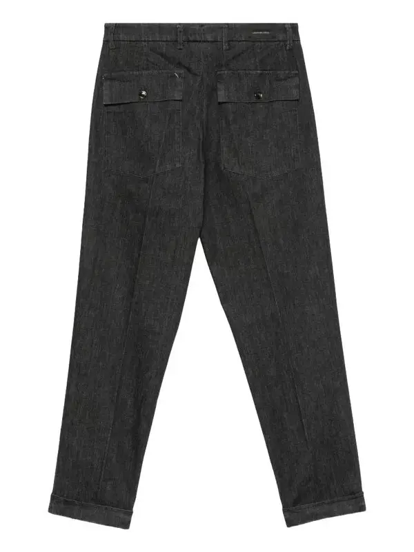 MICHAEL COAL Straight-leg Turn-up Trousers - Grey