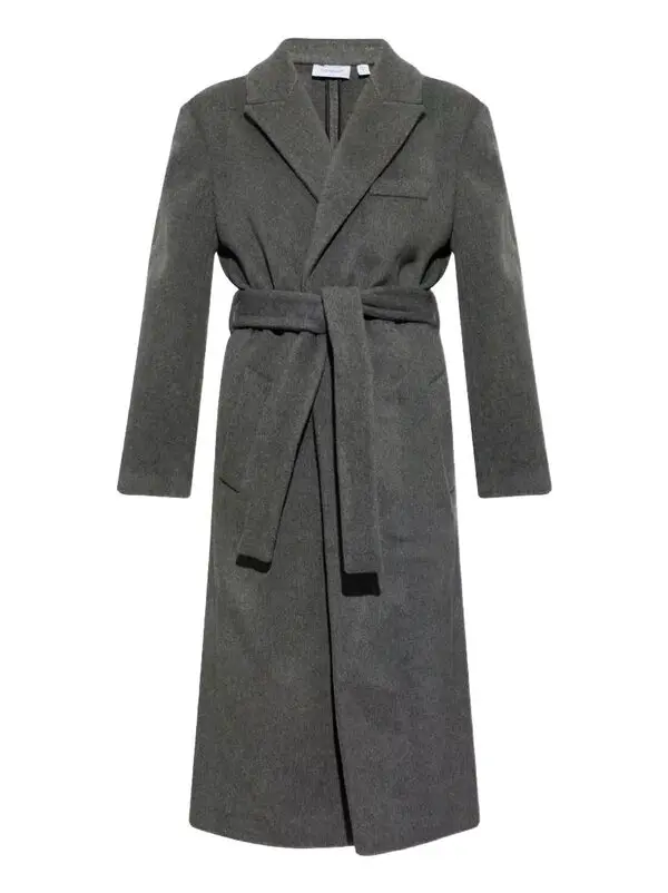 Off-White Cashmere Belted Coat - Grey