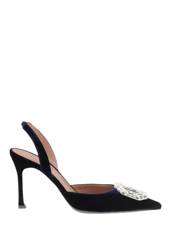 Amina Muaddi Camelia Crystal-embellished Sandals - Blue