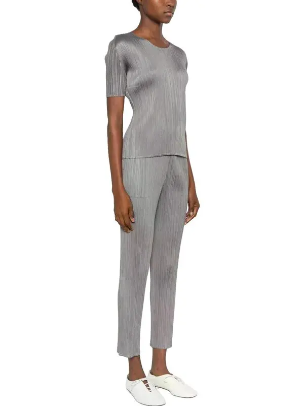 Issey Miyake Pleated Short-sleeve T-shirt - Grey