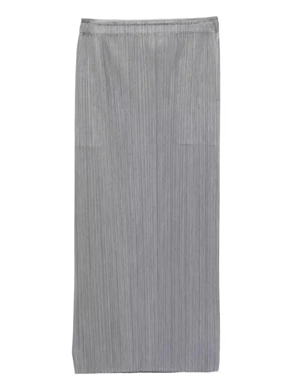 Issey Miyake Pleated Midi Skirts - Grey