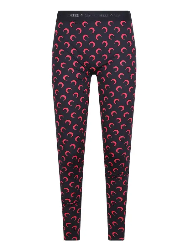 MARINE SERRE Moon Print Mini T-shirt Leggings - Black/red