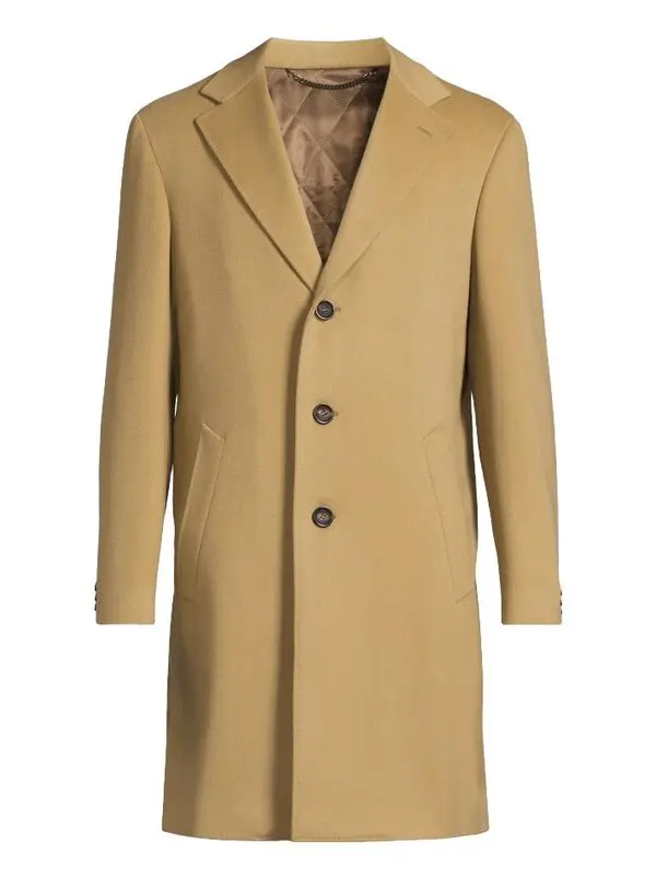 Canali Basic Wool-cashmere Topcoat - Tan