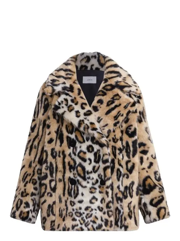 Joe's Jeans The Double-breasted Faux-fur Coat - Leopard