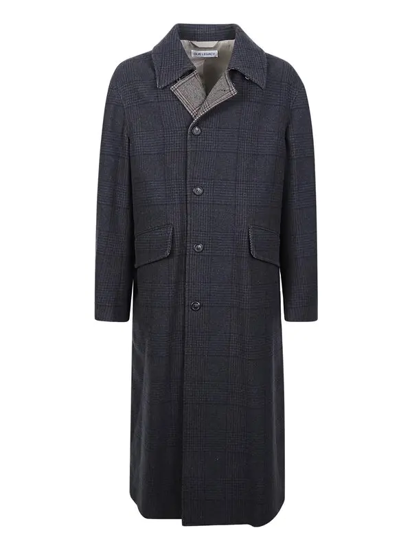 Our Legacy Collapse Carcoat In Wool - Bishop Check