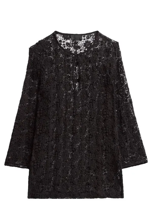NILI LOTAN Cora Laced Cotton Mini Dress - Black