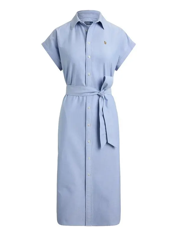 Polo Ralph Lauren Tie-waist Cotton Oxford Shirtdress - Blue