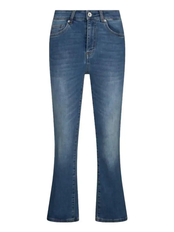 Liu Jo Cropped Flared Jeans - Deep Blue
