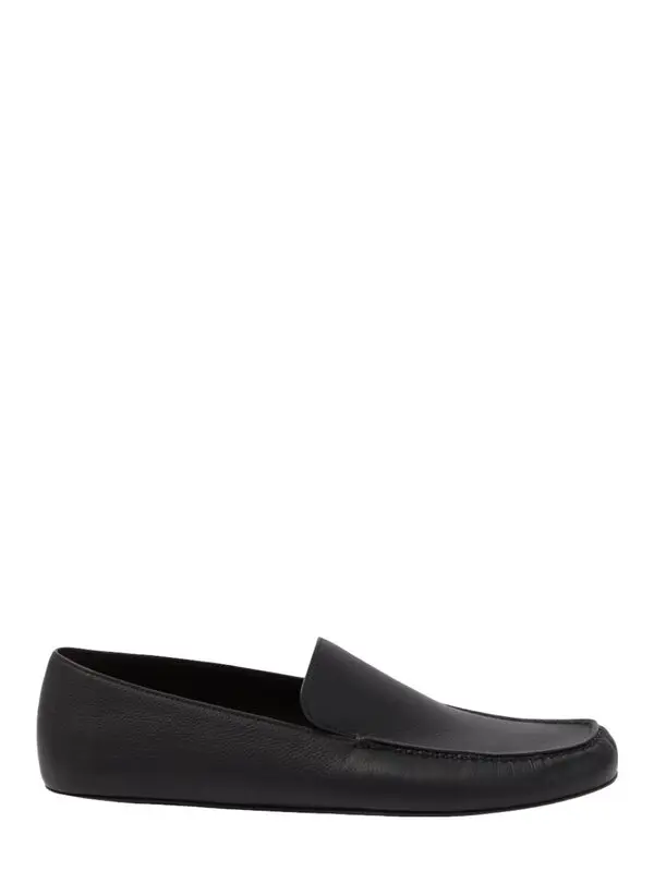 THE ROW Leo Leather Loafers - Black