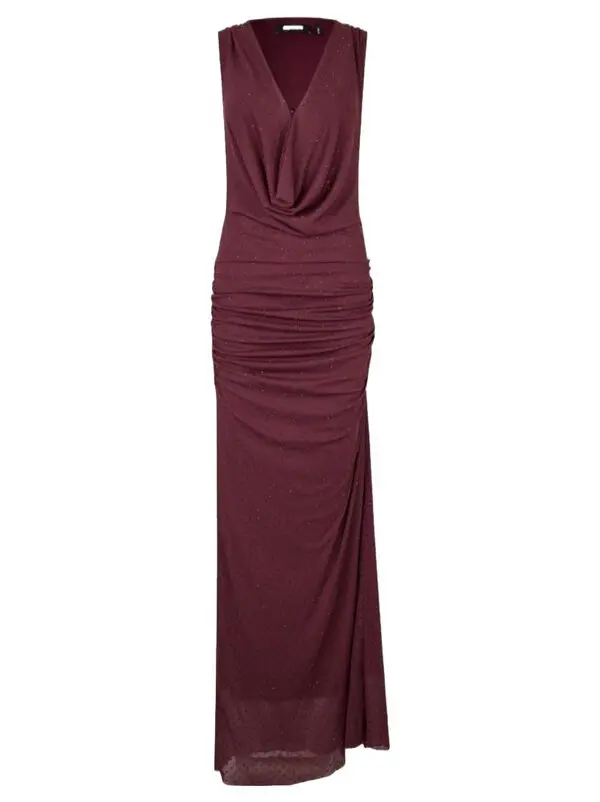ROTATE BY BIRGER CHRISTENSEN Maxi Halterneck Dress - Dark Red