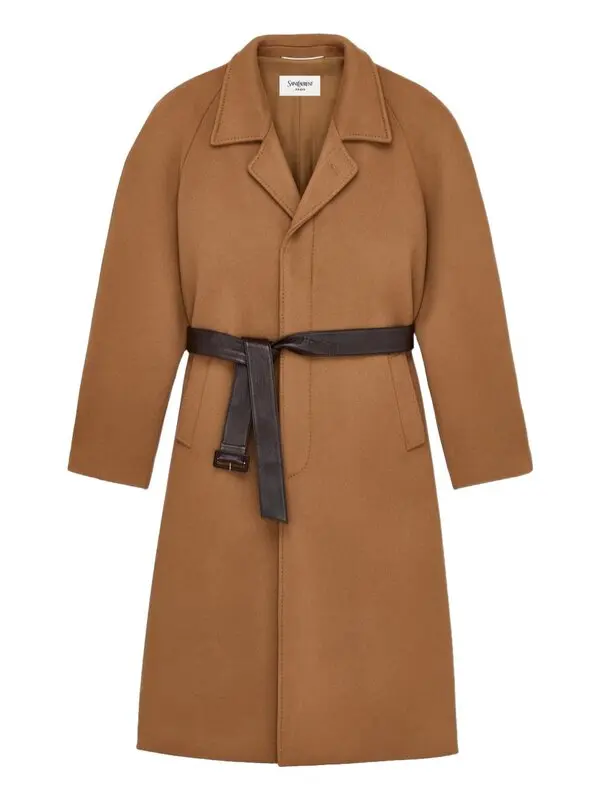 Saint Laurent Wool Coat - Brown