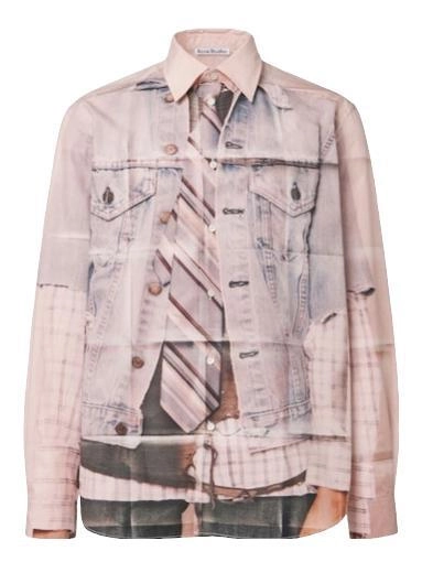 Acne Studios Trompe-l'œil Cotton Poplin Shirt - Pink