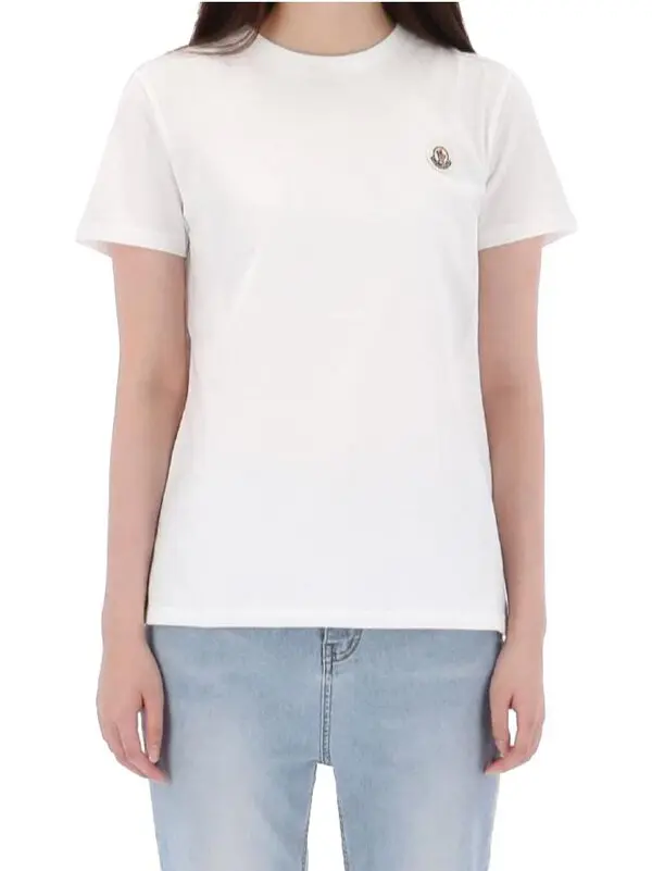 Moncler Logo Patch Short Sleeve T-shirt - White