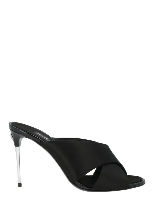 Dolce & Gabbana Minimalist Satin High-heeled Sandals - Black