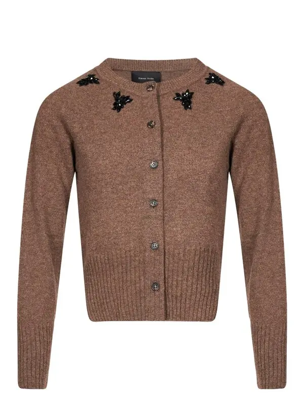 Simone Rocha Long-sleeved Cardigan - Brown