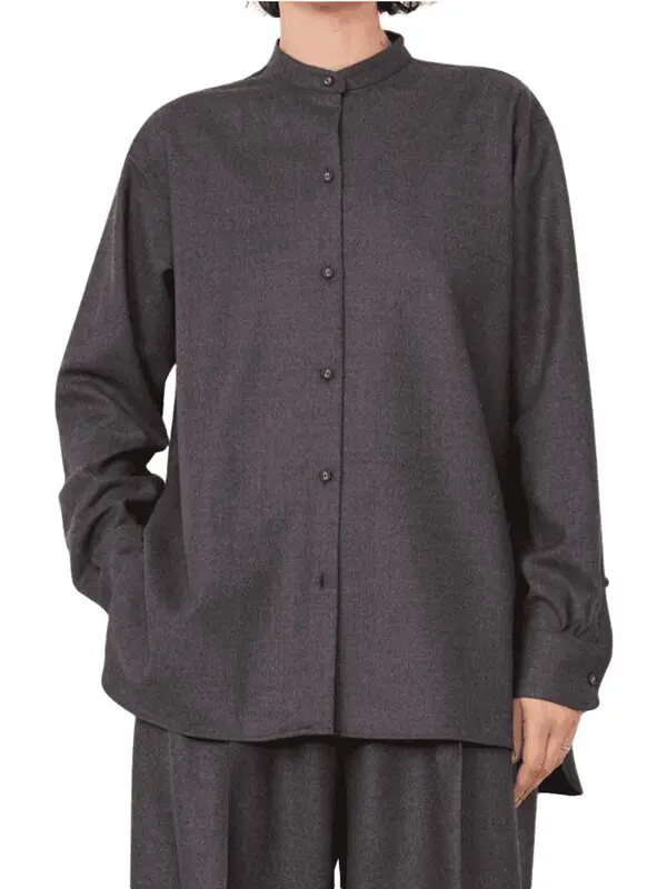 Officine Générale Auria Long-sleeve Shirt - Medium Gray
