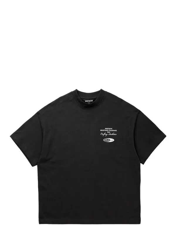 WRSTBHVR Studio V13 Logo-print Drop-shoulder T-shirt - Black