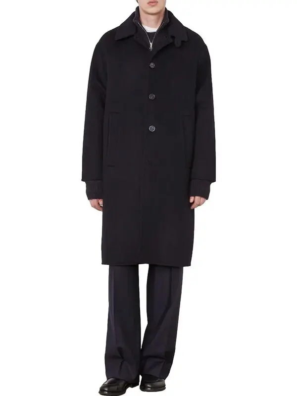 Officine Générale Long Straight Coat - Deep Navy