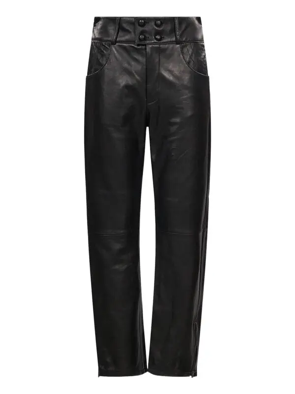 BLAZÉ MILANO Buttoned Straight-leg Pants - Black