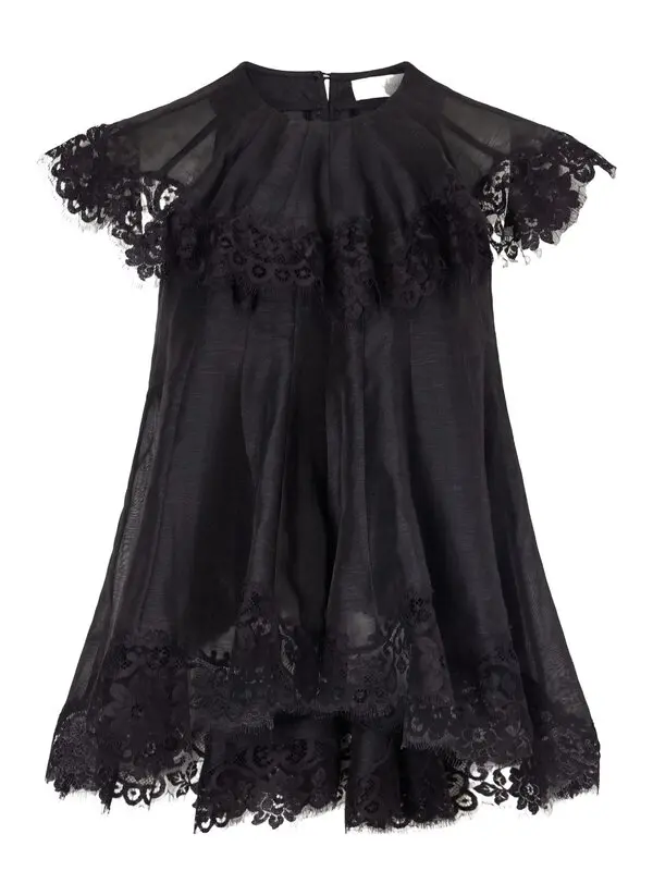 Zimmermann Lace-trimmed Voile Blouse - Black