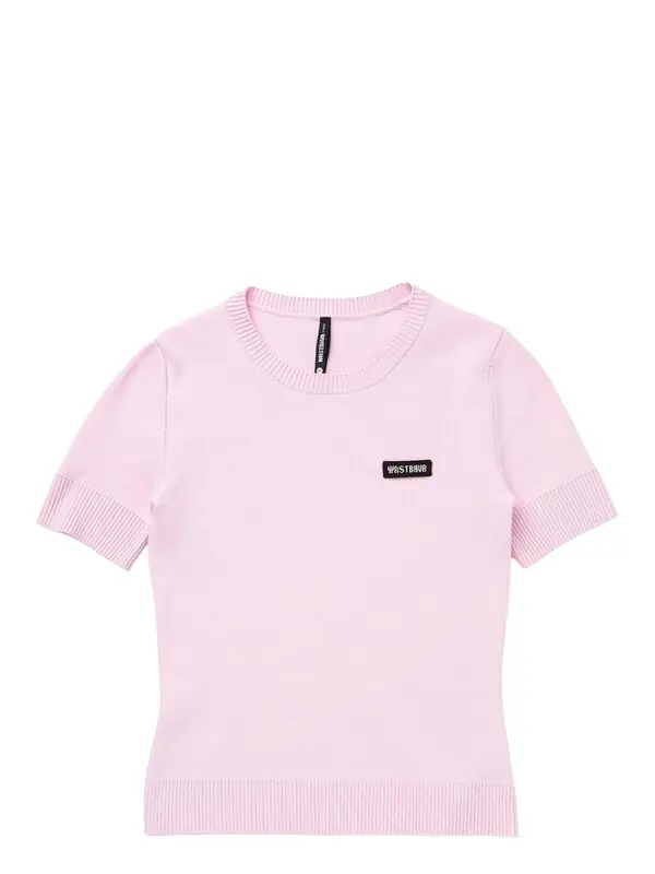 WRSTBHVR Logo-patch Short-sleeve Sweater - Pink