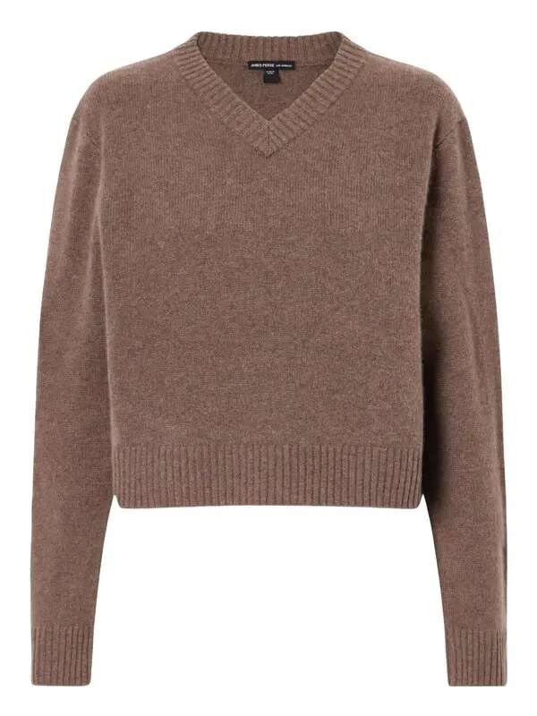 JAMES PERSE Rib-trimmed Cashmere Sweater - Brown