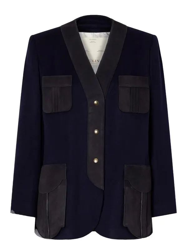 Giuliva Heritage Suede-trimmed Cashmere-flannel Jacket - Black