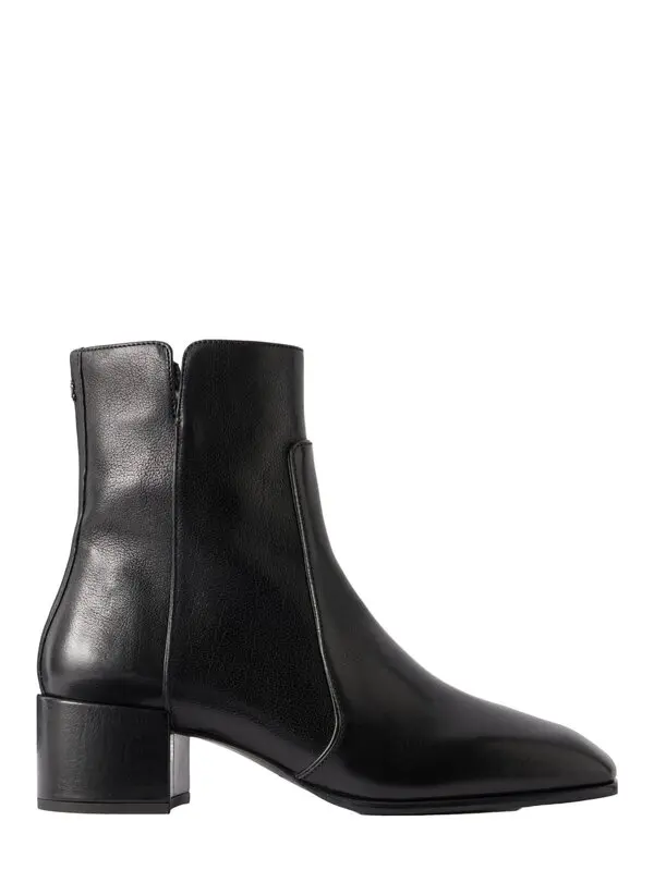 JIMMY CHOO Full-grain Leather Ankle Boots - Black