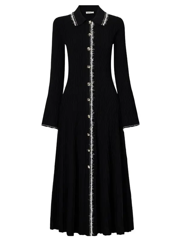 Simkhai Orelia Ribbed Midi Dress - Black