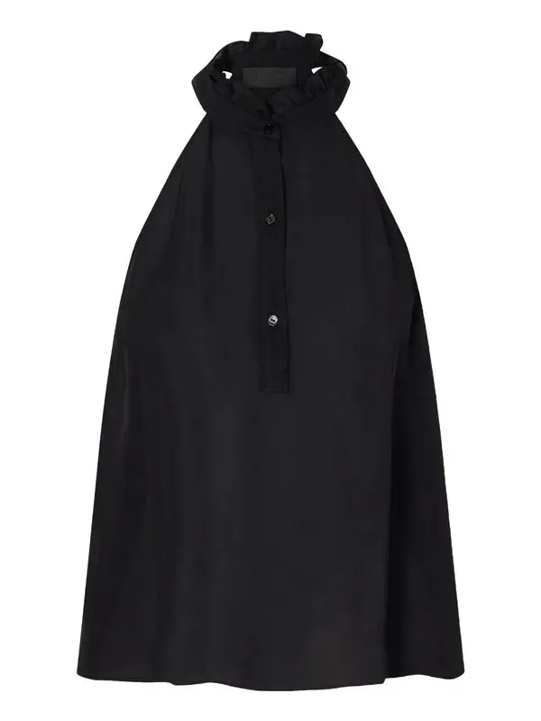 NILI LOTAN Georgette Halterneck Blouse - Black